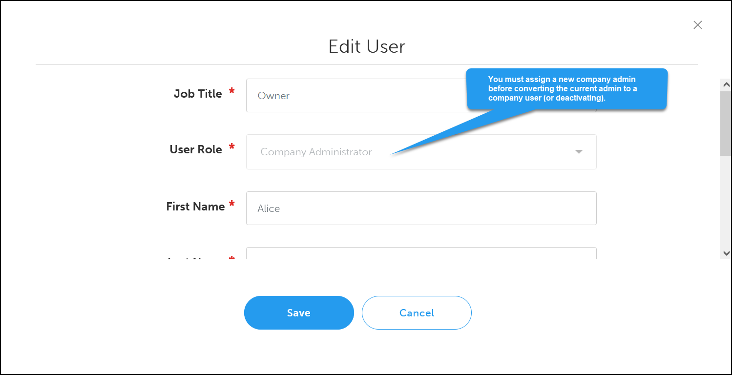 Manage Company Admins